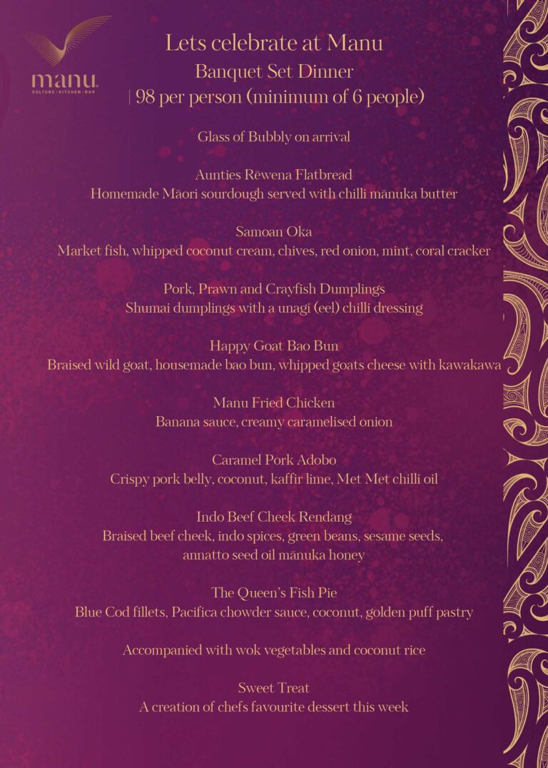 Manu Restaurant & Bar Menus - Manu Restaurant & Bar - Christchurch