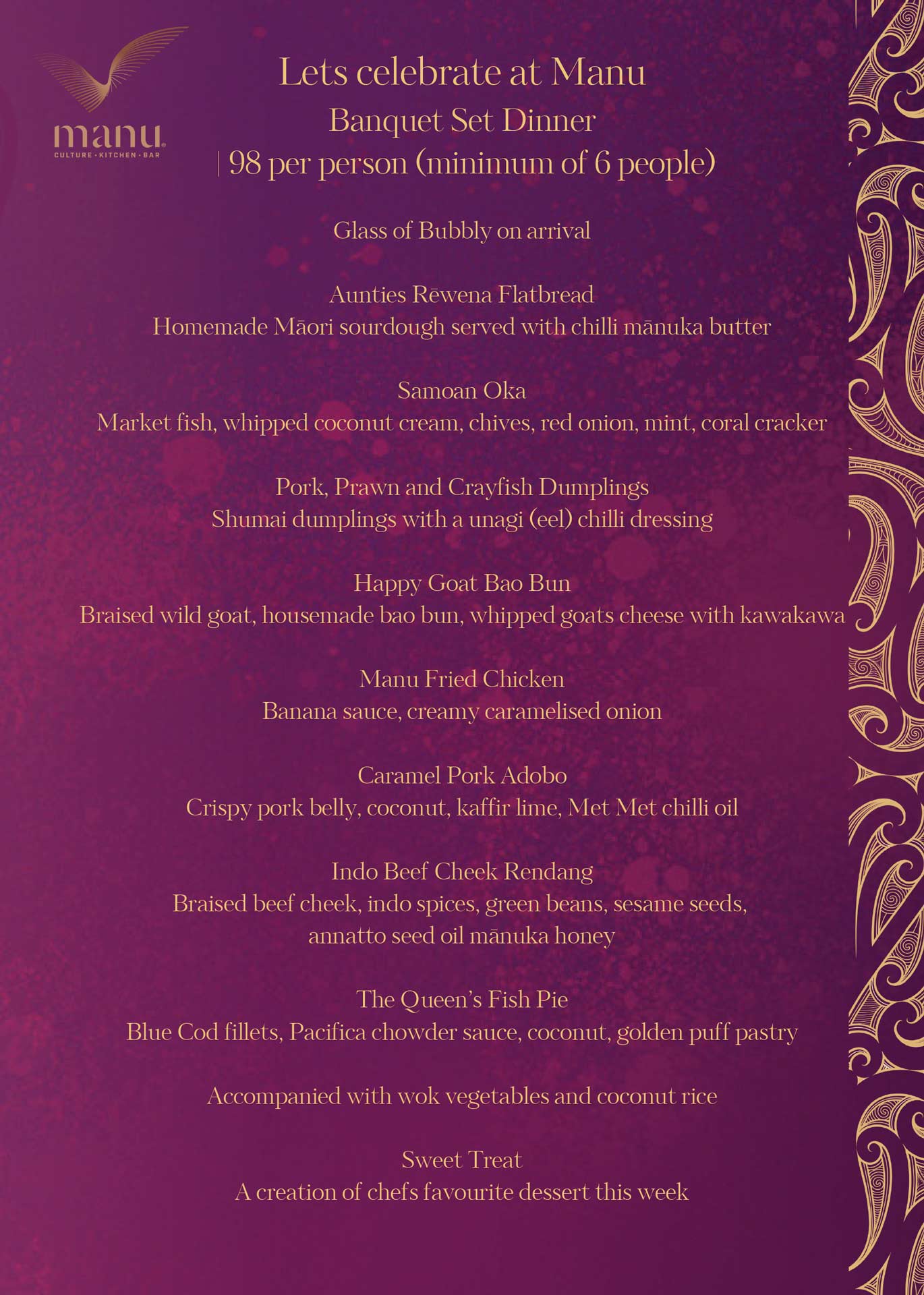 Manu Restaurant & Bar Menus - Manu Restaurant & Bar - Christchurch